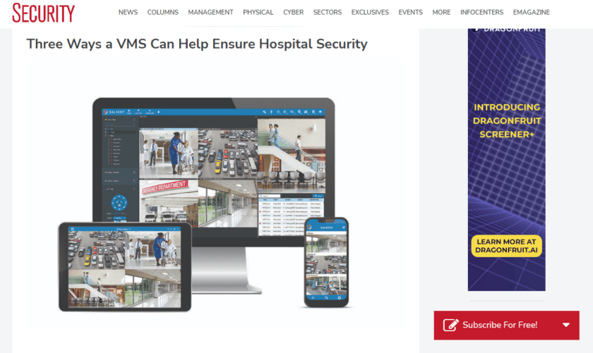 Three Ways a VMS Can Help Ensure Hospital Security - Salient